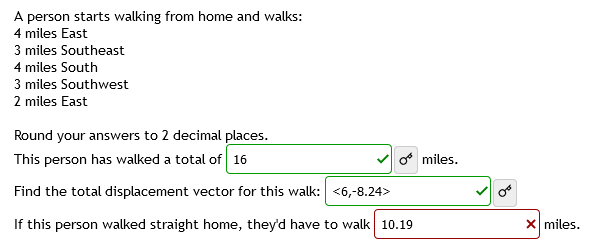 Solved A person starts walking from home and walks: 4 miles | Chegg.com