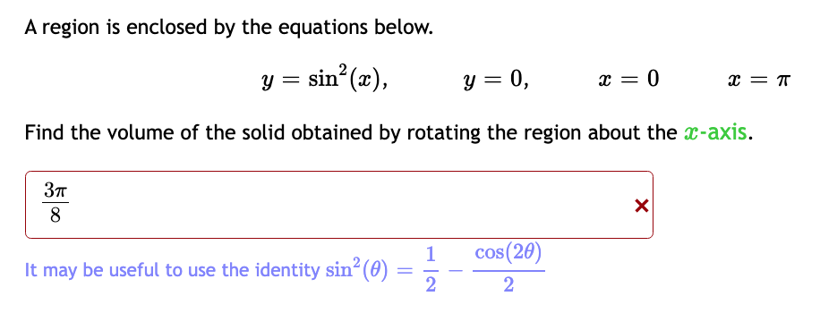 Solved A region is enclosed by the equations below. 6 y = y | Chegg.com