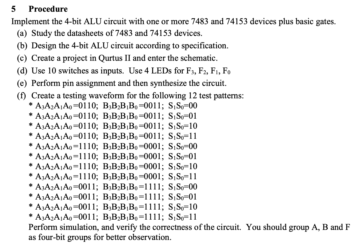 Solved Implement the 4-bit ALU circuit with one or more 7483 | Chegg.com