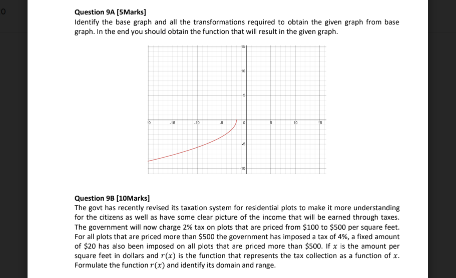 Solved o Question 9A (5Marks] Identify the base graph and | Chegg.com