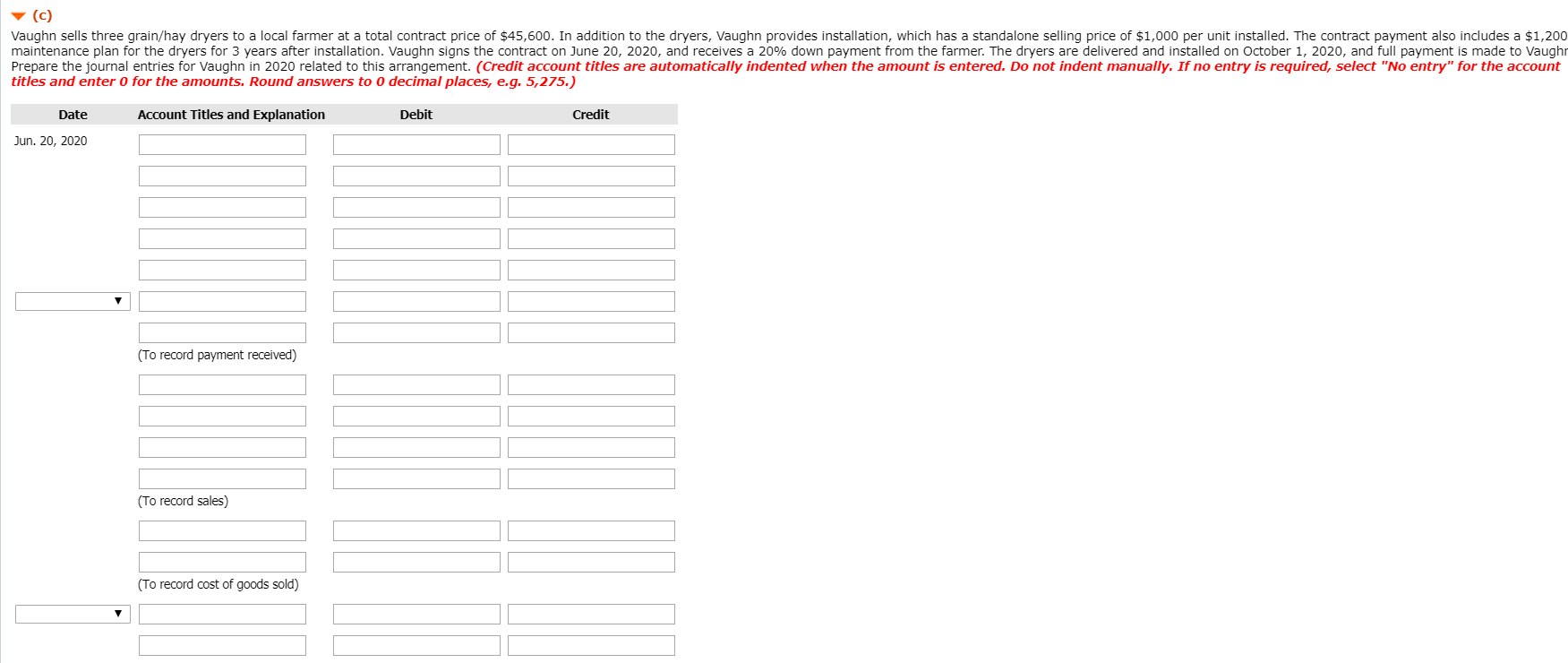 Problem 18-05 (Part Level Submission) Vaughn Ranch & | Chegg.com