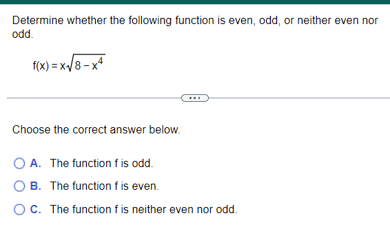 Solved Determine whether the following function is even, | Chegg.com