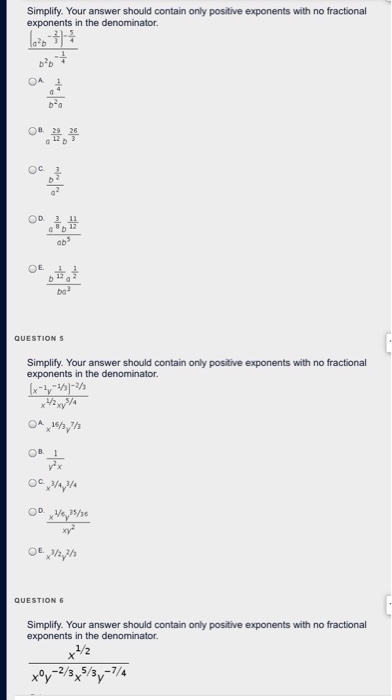 Solved Simplify. Your answer should contain only positive | Chegg.com