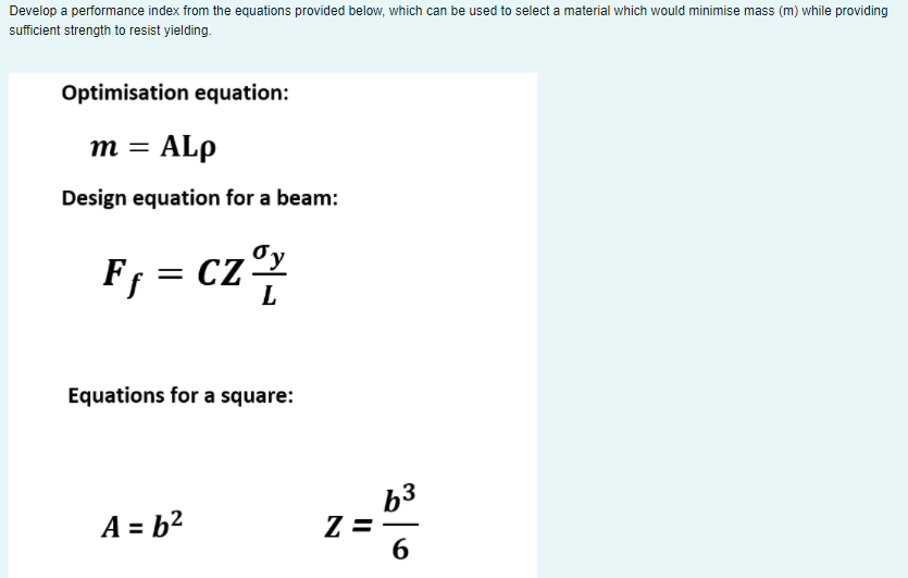 Solved Develop a performance index from the equations | Chegg.com
