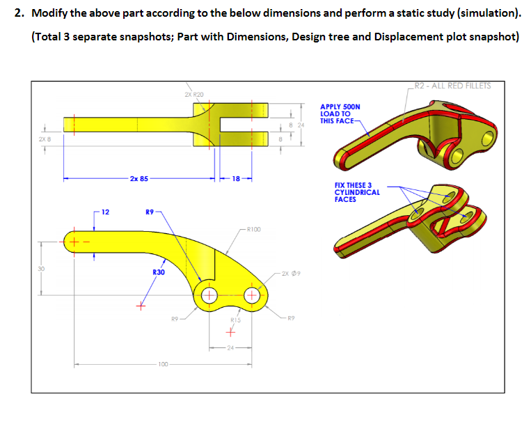 Solved 1. Design the part as shown below. (Total 3 separate | Chegg.com