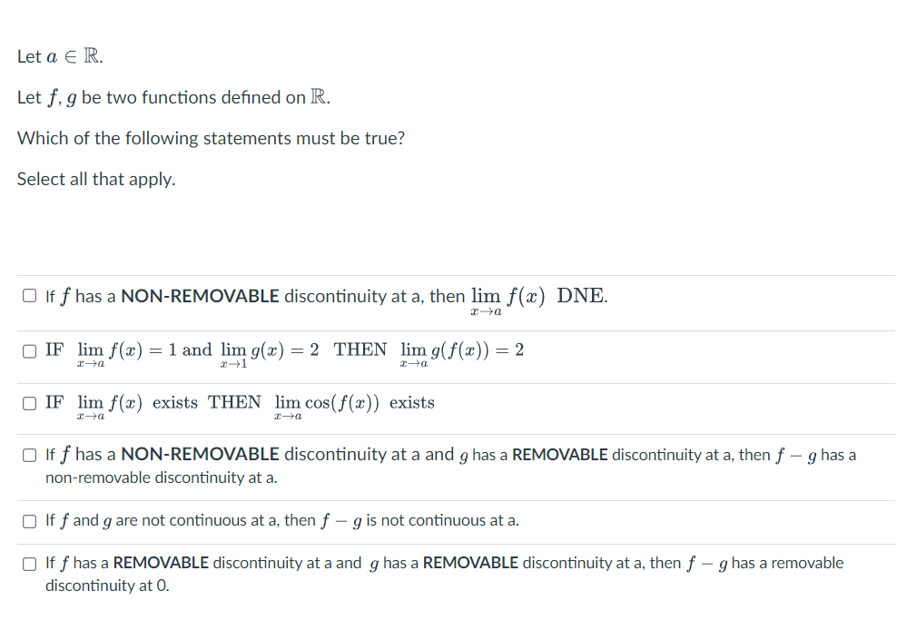 Solved Let A∈r Let Fg Be Two Functions Defined On R Which 