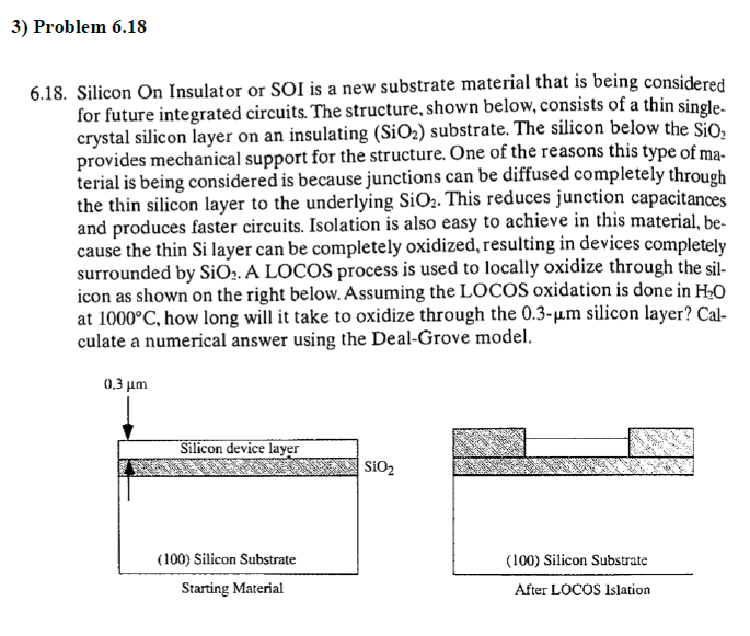 Solved 6.18. Silicon On Insulator or SOI is a new substrate | Chegg.com