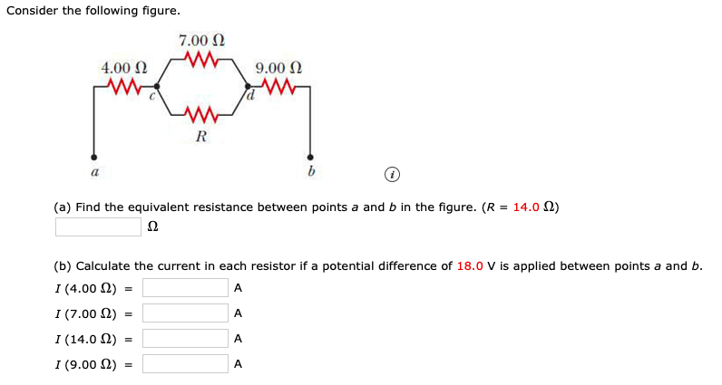 Solved Consider the following figure. 7.00 Ω 4.00 Ω 9.00 Ω | Chegg.com