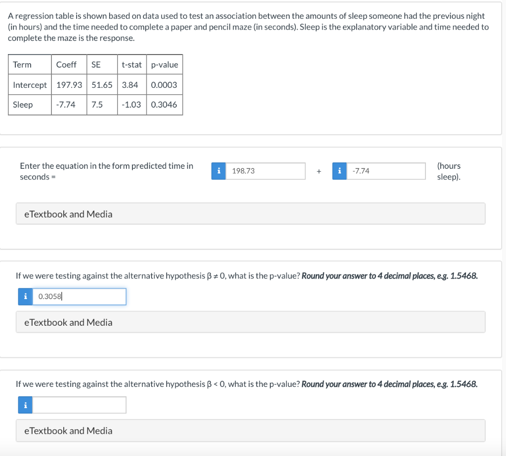 Solved A regression table is shown based on data used to | Chegg.com