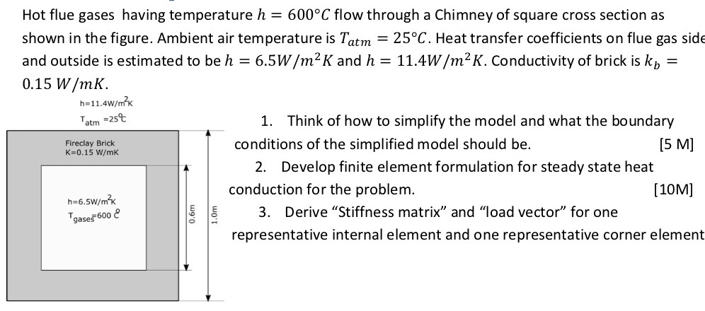 Hot flue gases having temperature h 600°C flow | Chegg.com