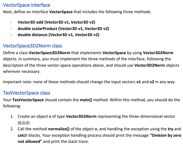 Solved Vector3D class You must define an abstract class that | Chegg.com
