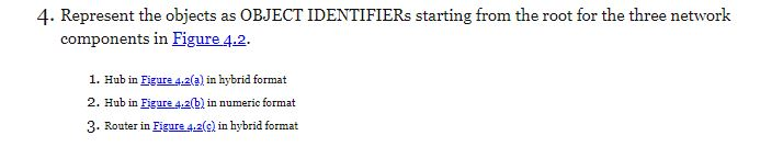 4. Represent the objects as OBJECT IDENTIFIERs | Chegg.com