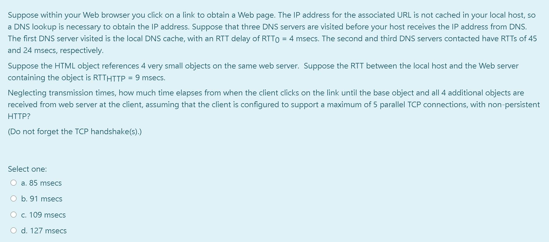 Solved Suppose within your web browser you click on a link | Chegg.com