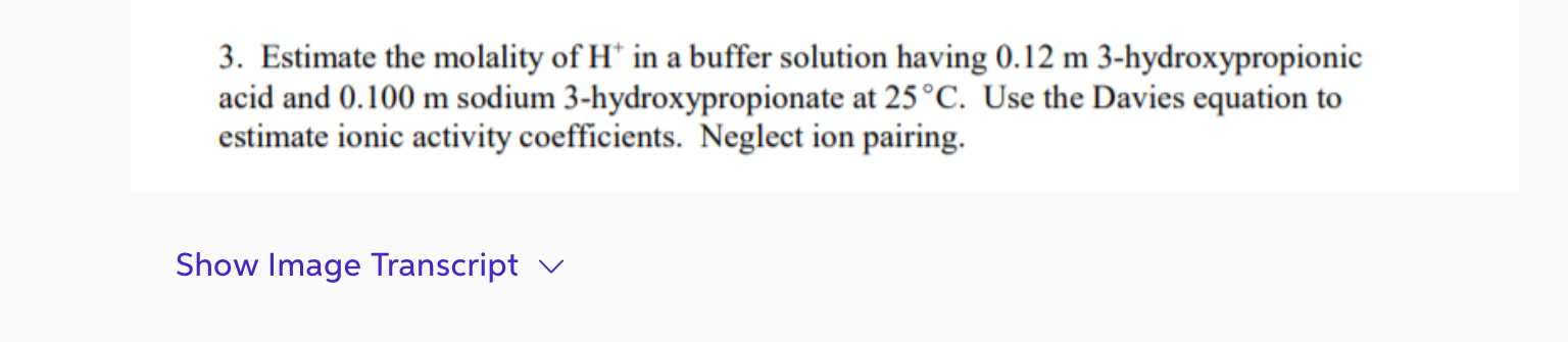 Solved Estimate the molality of H+in a buffer solution | Chegg.com