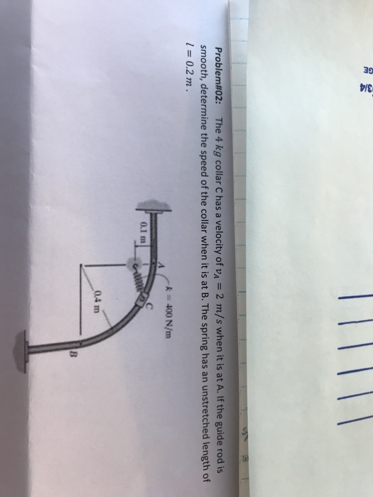 Solved Problem#02: The 4 kg collar C has a velocity of VA-2 | Chegg.com