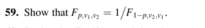 Solved Show that Fp,v1,v2=1F1-p,v2,v1. | Chegg.com