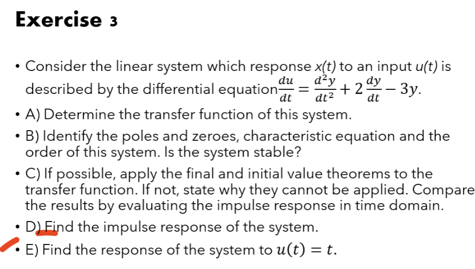 Solved - Consider the linear system which response x(t) to | Chegg.com