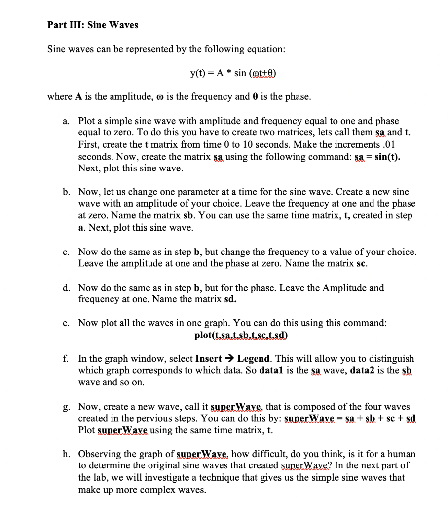 Solved Objectives: To introduce Matlab. To plot | Chegg.com