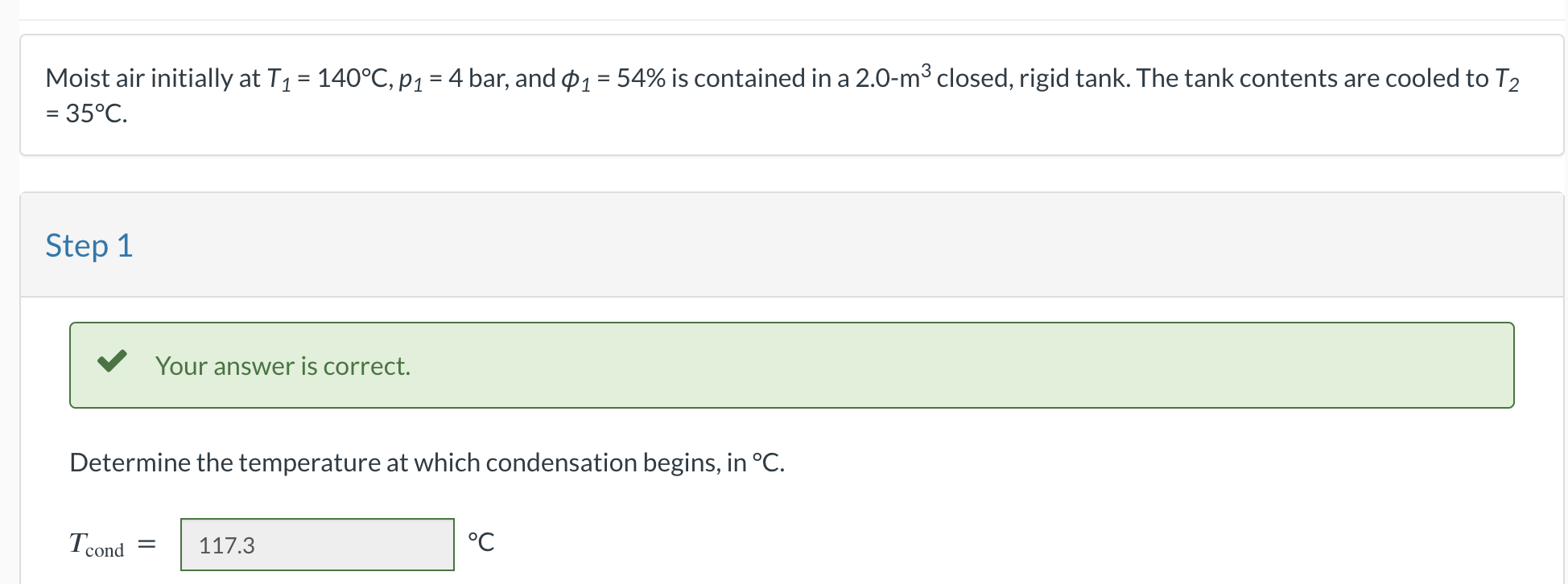 Solved Moist air initially at T1=140∘C,p1=4 bar, and ϕ1=54% | Chegg.com