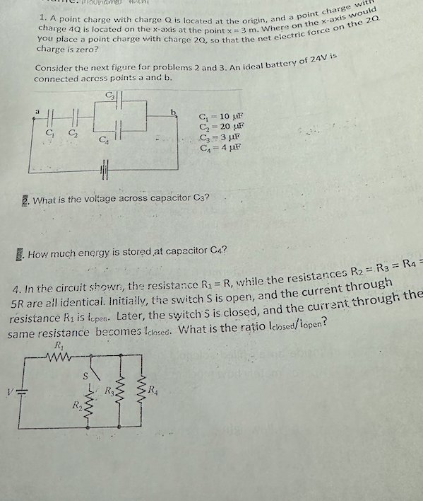 Solved 1. A point charge with charge Q is located at the | Chegg.com