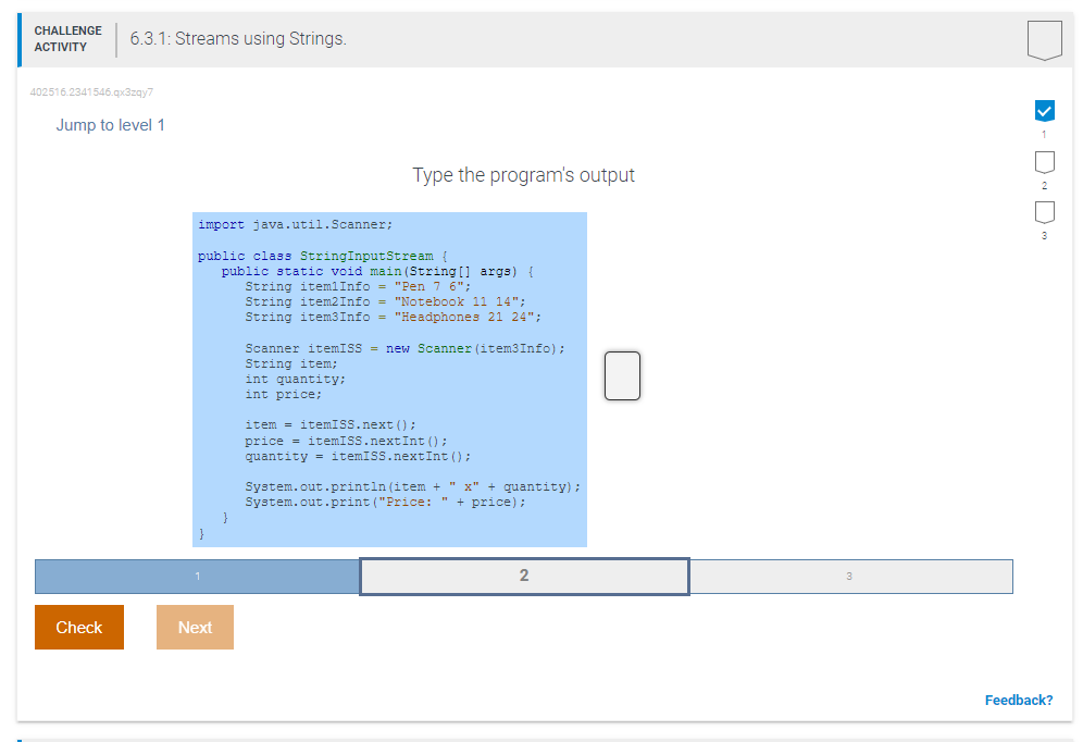 Solved CHALLENGE 6.3.1: Streams using Strings. ACTIVITY | Chegg.com