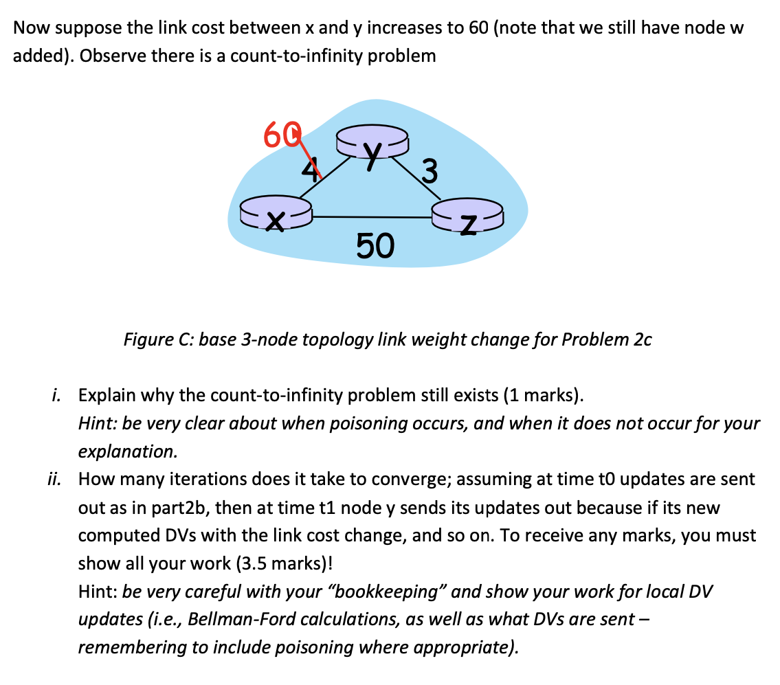 Solved Consider the three-node topology shown in Figure C | Chegg.com