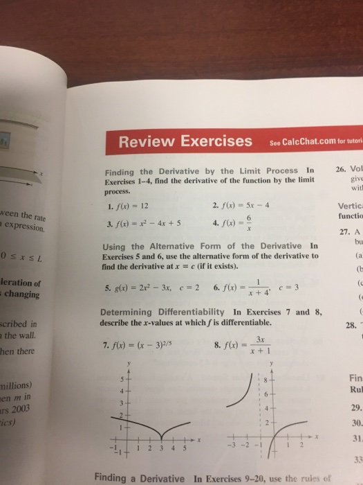 Solved Review Exercises Se CalcChat.com for tutori 26. Vol | Chegg.com