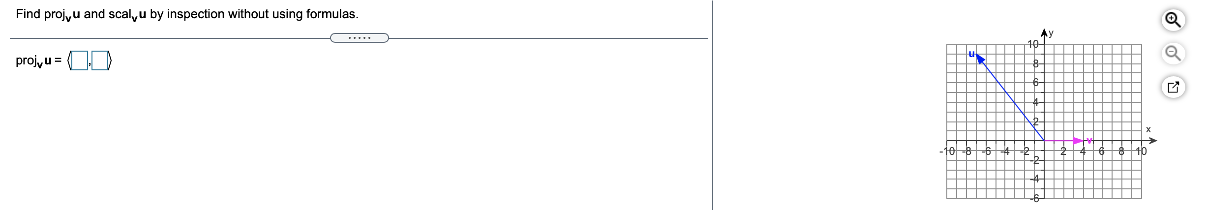 Solved Find proj, u and scal, u by inspection without using | Chegg.com