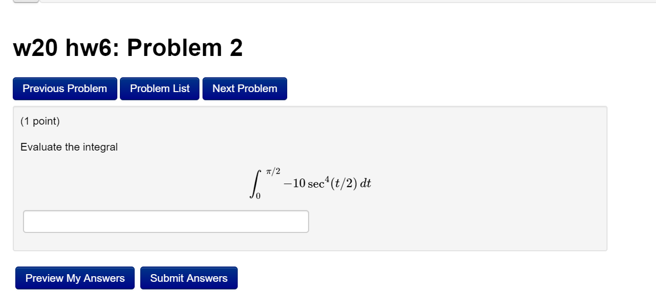 Solved w20 hw6: Problem 2 Previous Problem Problem List Next | Chegg.com