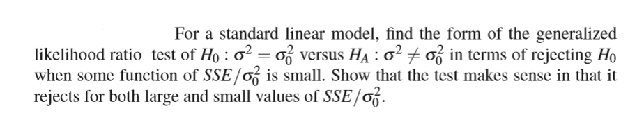 For a standard linear model, find the form of the | Chegg.com