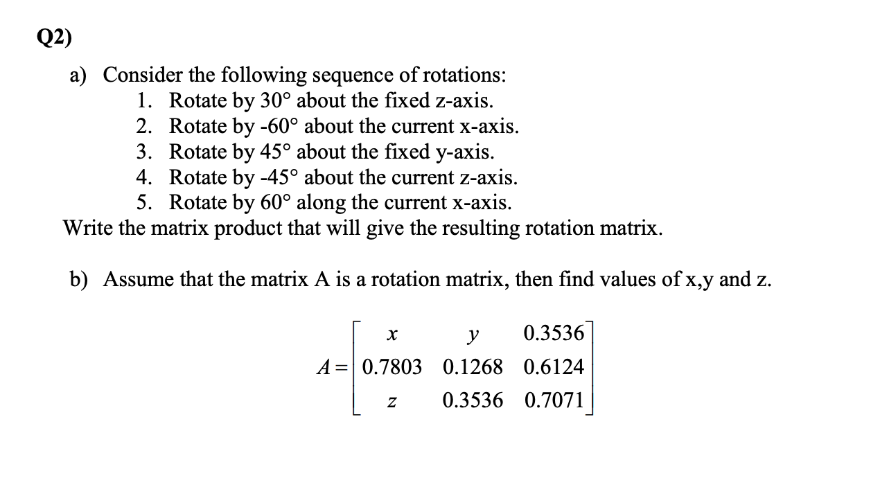 Solved Q2)a) ﻿Consider the following sequence of | Chegg.com