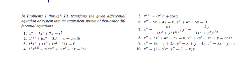 Solved In Problems 1 through 10, transform the given | Chegg.com