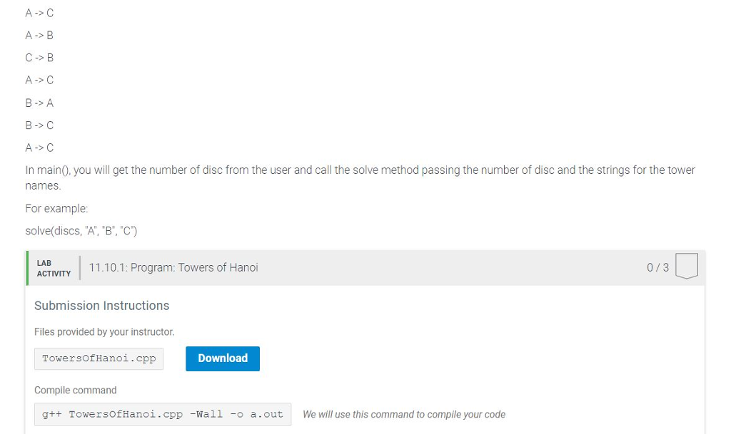 Solved 11.10 Program: Towers of Hanoi Towers of Hanoi The | Chegg.com Solved 11.10 Program: Towers of Hanoi Towers of Hanoi The | Chegg.com