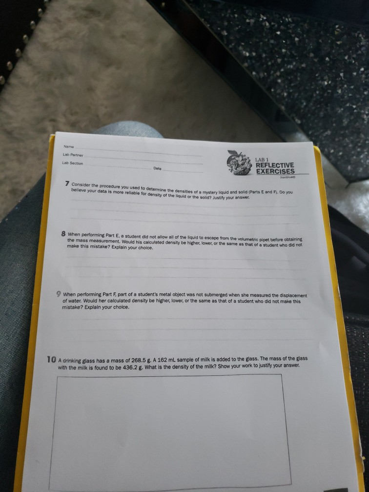 Name Lab Partner Lab Section Date LAB 1 REFLECTIVE | Chegg.com