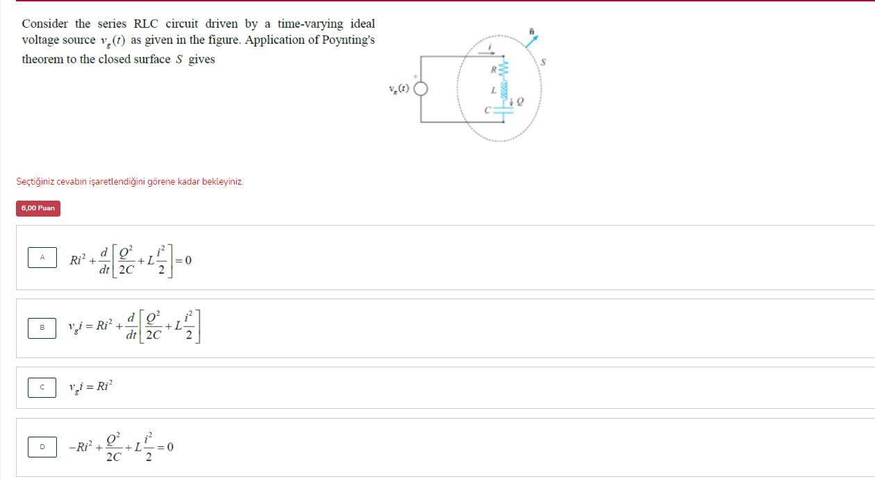 Solved Consider the series RLC circuit driven by a | Chegg.com