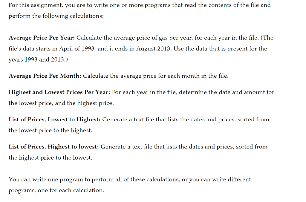 Solved Each line in the file contains the average price | Chegg.com