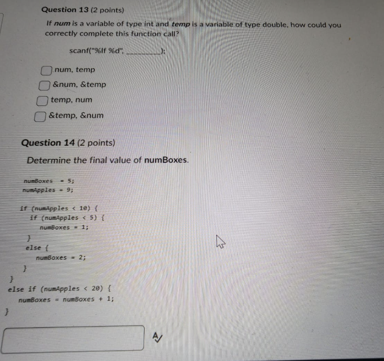 Solved If num is a variable of type int and temp is a | Chegg.com