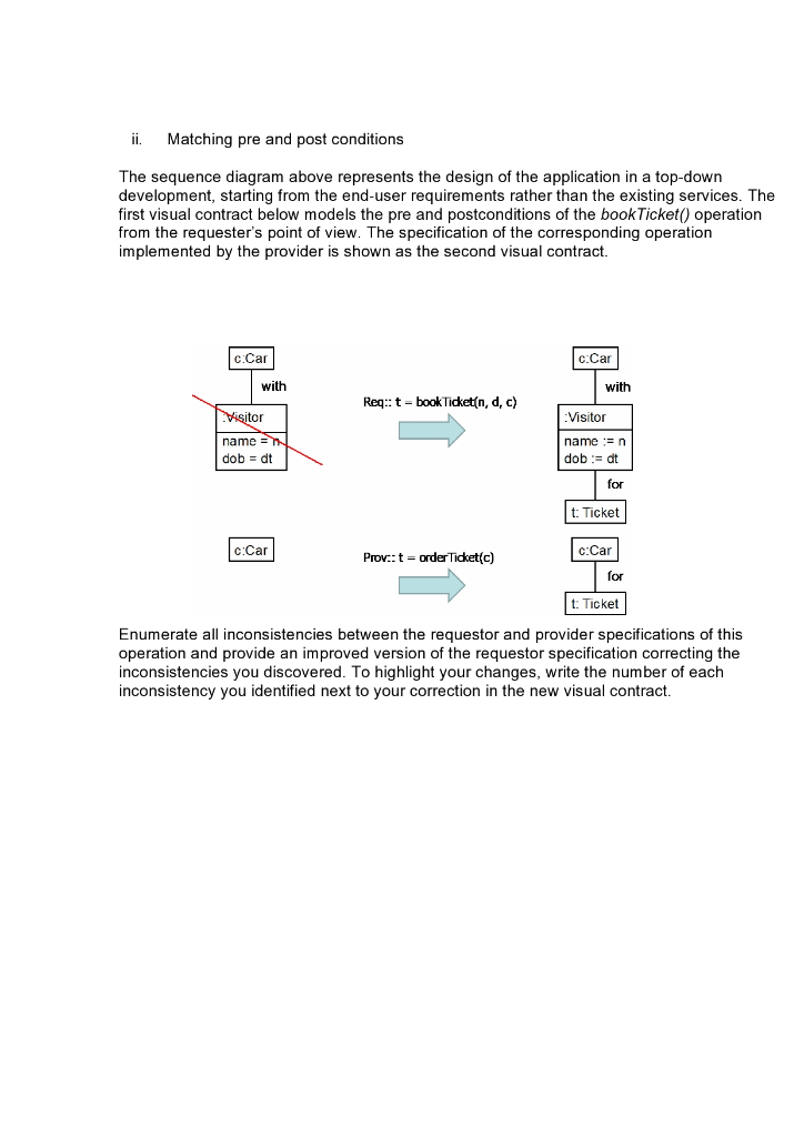 ii. Matching pre and post conditions The sequence | Chegg.com