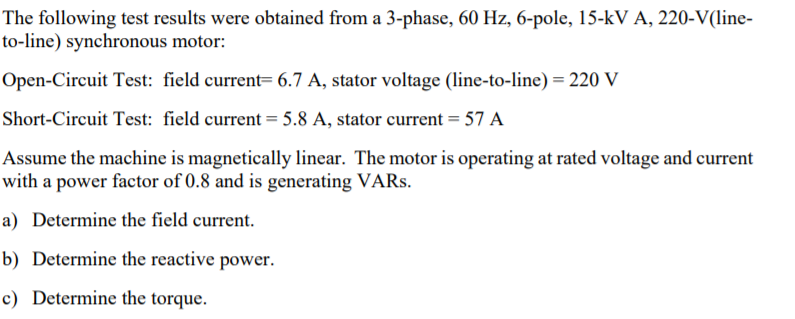 Solved The following test results were obtained from a | Chegg.com
