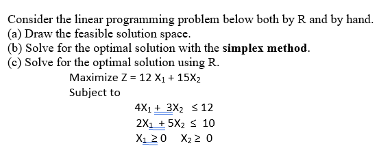 Solved Consider the linear programming problem below both by | Chegg.com