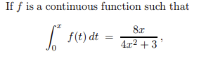 Solved If f ﻿is a continuous function such that find the | Chegg.com