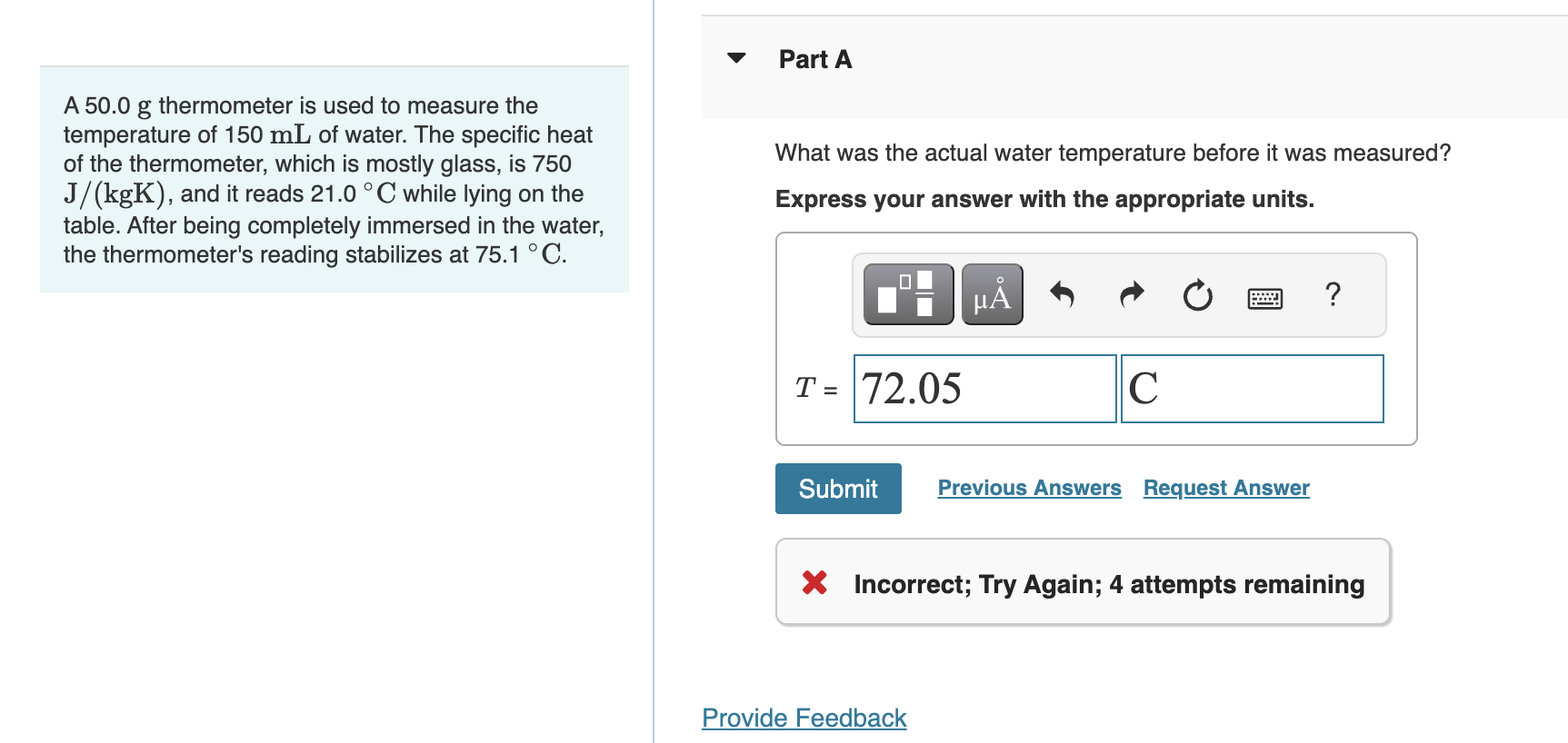 Solved A 50.0g ﻿thermometer is used to measure | Chegg.com
