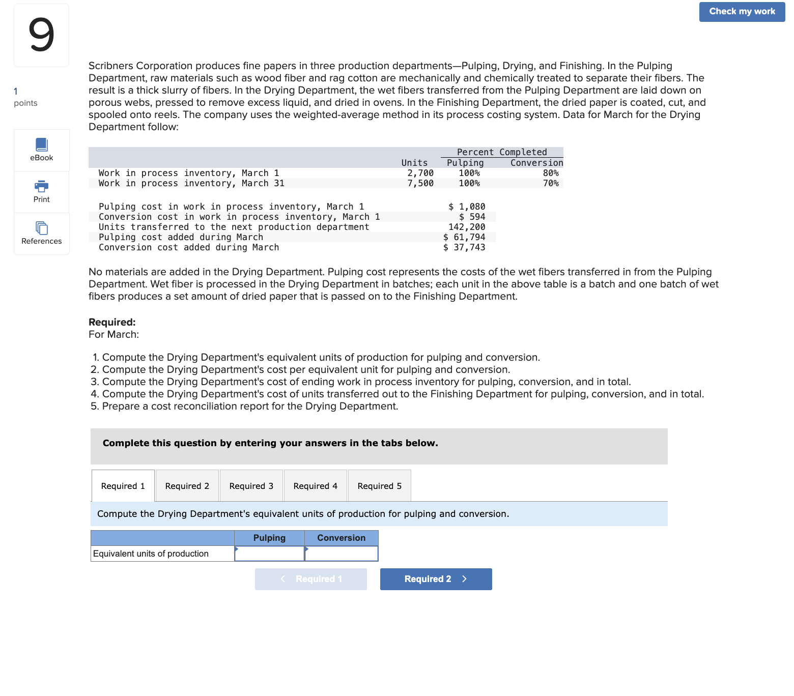 Solved Scribners Corporation produces fine papers in three | Chegg.com