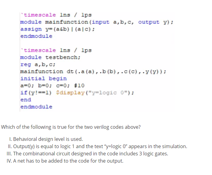 Solved 'timescale Ins/ lps module mainfunction (input a,b,c, | Chegg.com