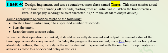 Solved Task 4: Design, implement, and test a countdown timer | Chegg.com Solved Task 4: Design, implement, and test a countdown timer | Chegg.com