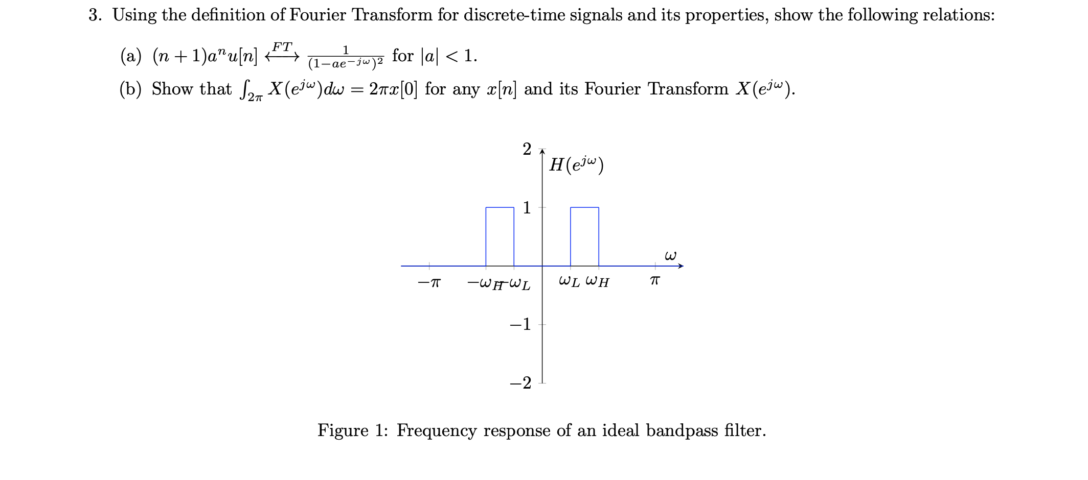 Solved 3. Using the definition of Fourier Transform for | Chegg.com