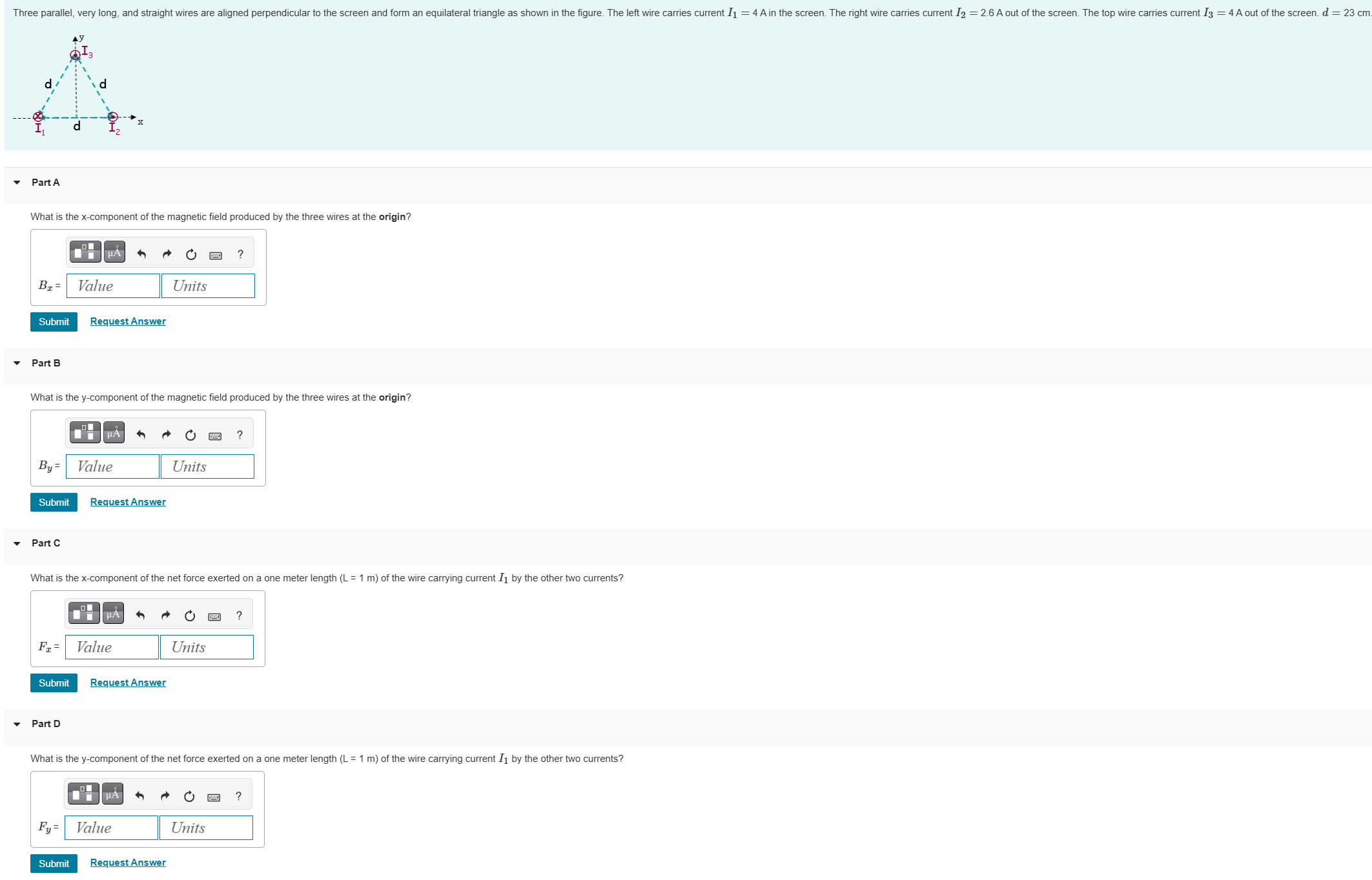 Solved Part AWhat is ﻿the x -component of ﻿the magnetic | Chegg.com