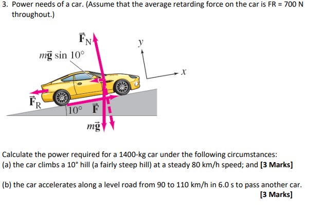 Solved 3. Power needs of a car. (Assume that the average | Chegg.com