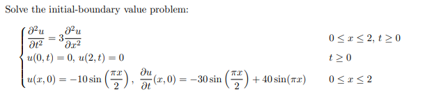 Solved Solve the initial-boundary value problem: | Chegg.com