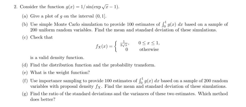 Solved 2. Consider the function g(z) 1/sin(exp v 1). (a) | Chegg.com